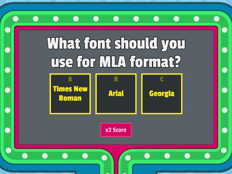 MLA Style - Gameshow quiz