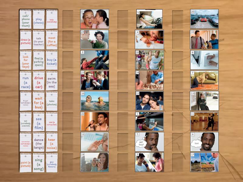 EF Elementary. Unit 5A. More verb phrases - Match up