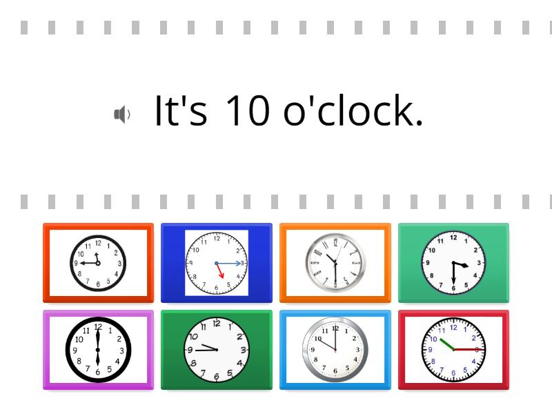 Time phrases (o’clock/quarter past/half past/quarter to) - Find the match