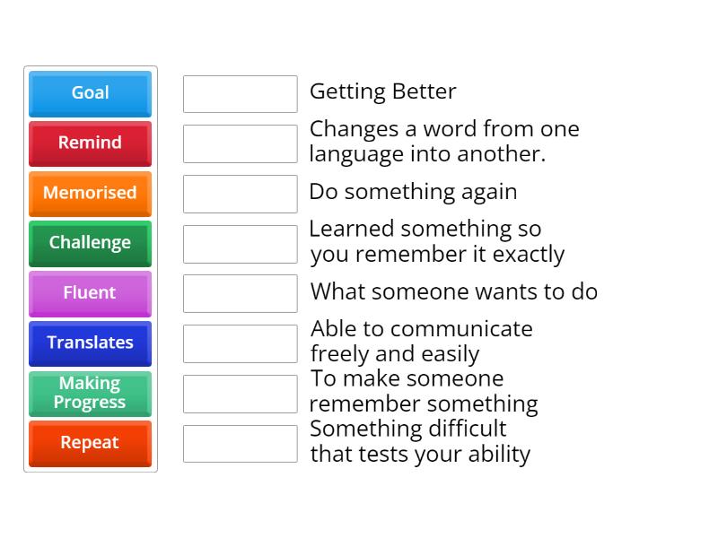 Empower B1+ Page 12 Vocabulary - Match up