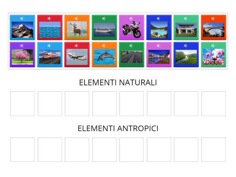 ELEMENTI NATURALI E ANTROPICI - Group sort