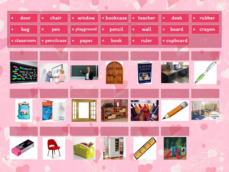 Classroom Objects - Match up