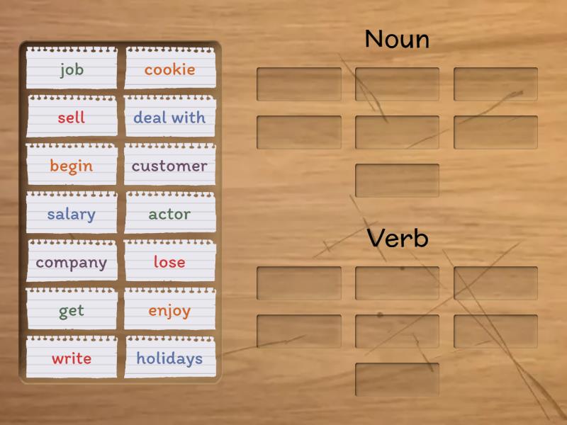Noun and Verb sorting - Group sort