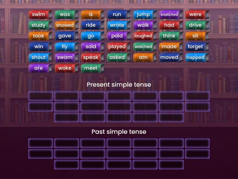 Present simple tense or Past simple tense - Ordenar por grupo