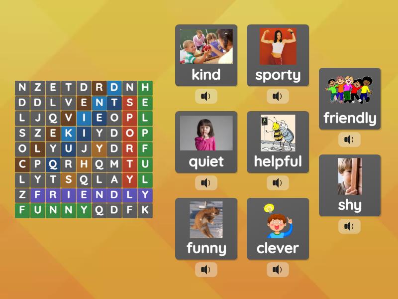 Brainy 4 - unit 2 - adjectives 2 - Wordsearch