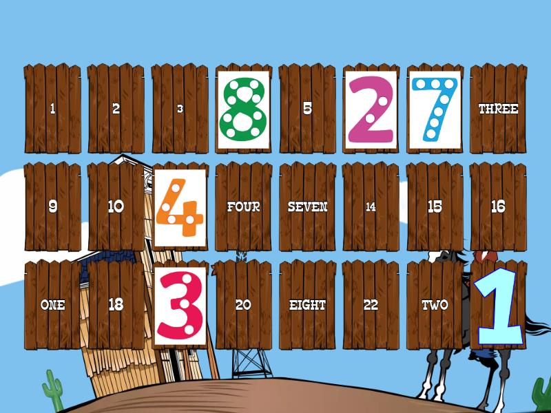 Numbers 1 to 20 - Matching pairs