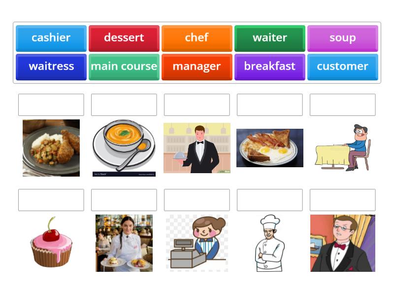 Restaurant vocabulary - Match up