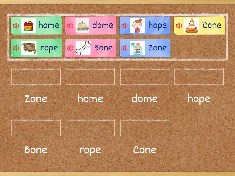 long vowel -one -ope-ome - Match up