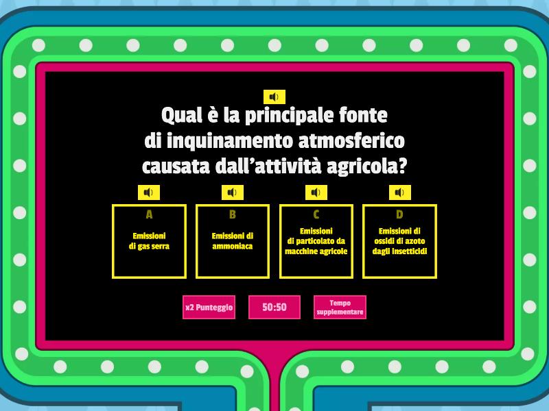 QUIZ SULL'INQUINAMENTO AMBIENTALE PER LA CLASSE - Gameshow quiz