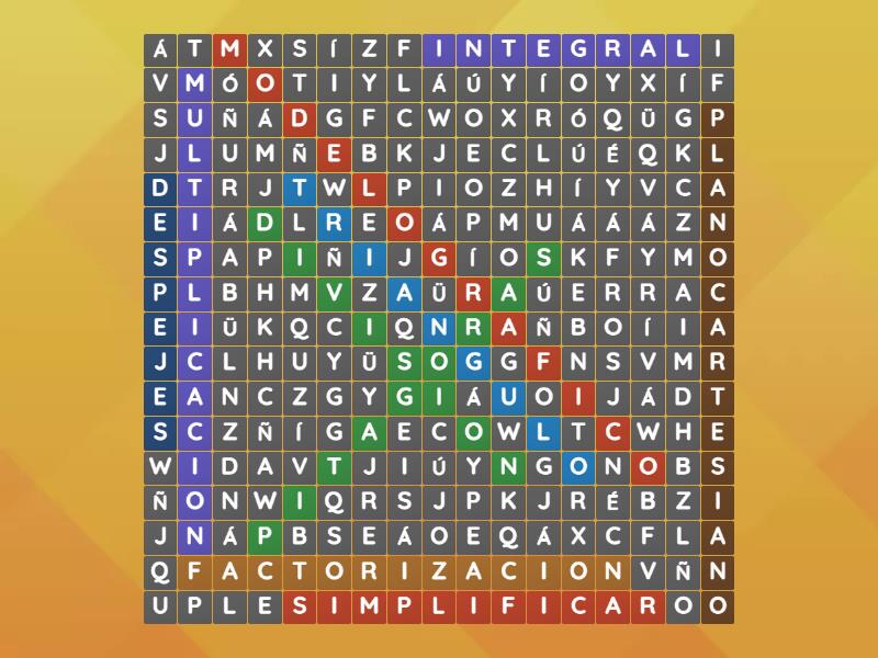 SOPA DE LETRAS "MATEMÁTICAS" - Wordsearch