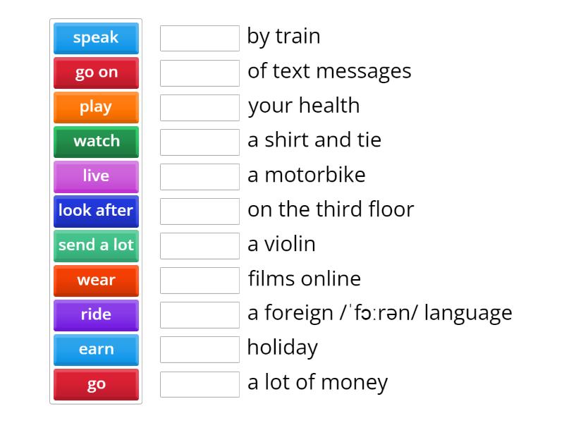 HDW El 5th ed U5 Collocations part 2 - Match up
