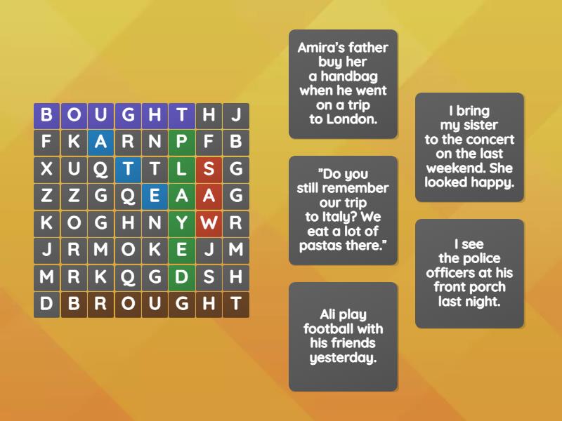 Guess the verb - Wordsearch