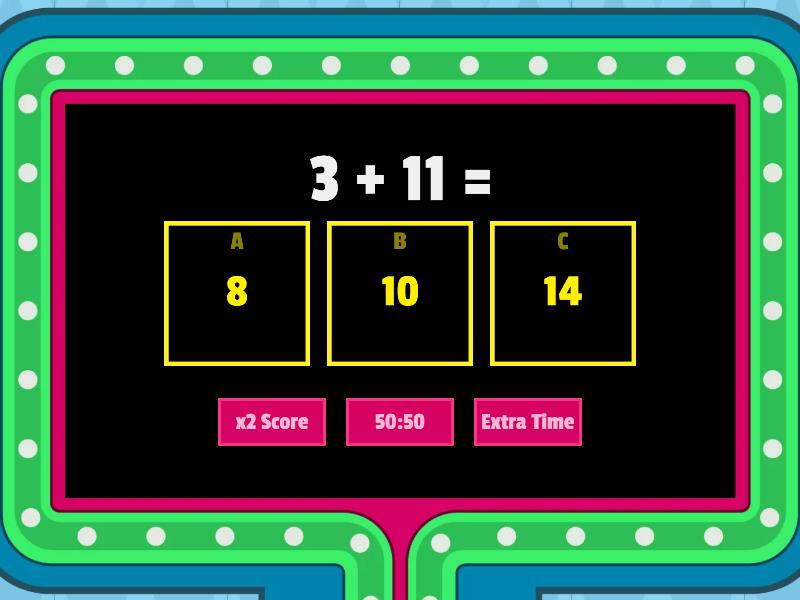 MATHS. Additions. Teens And Ones - Gameshow quiz