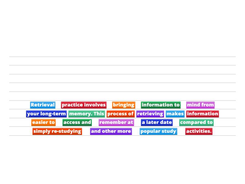 Retrieval Practice - Word magnets