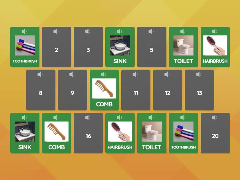 MEMORY GAME - BATHROOM THINGS - Parejas