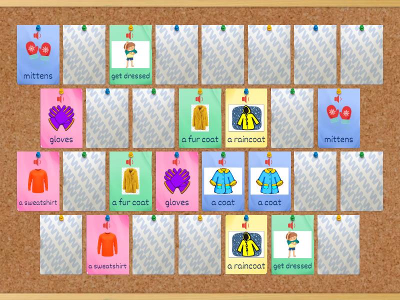 Clothes Flashcards 3 Matching Pairs - Parejas