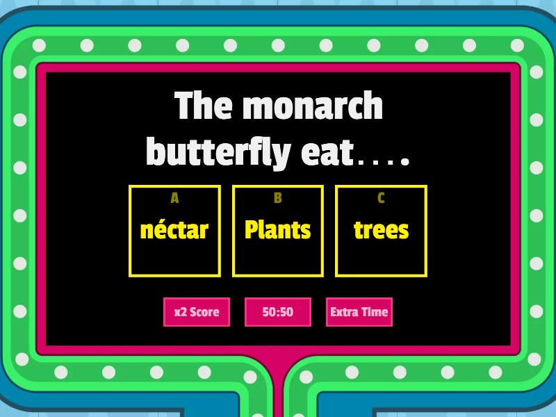 Butterfly monarch quiz - Gameshow quiz