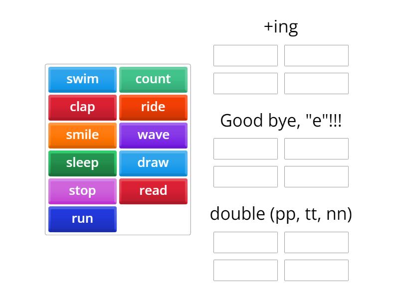 kids box 2. unit 5. continuous. - Group sort