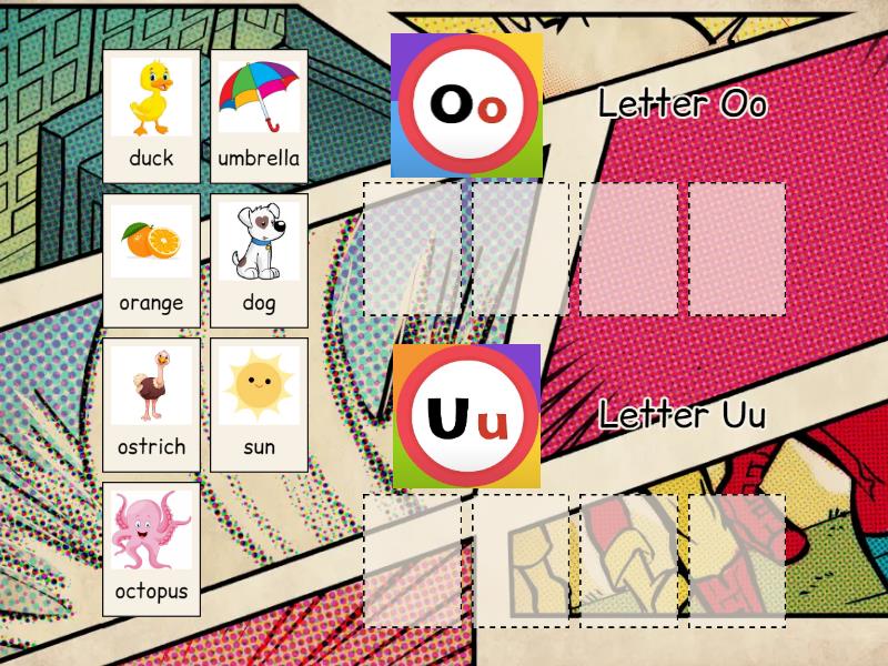 Vocabulary of letter /o/ and /u/ sound - Group sort