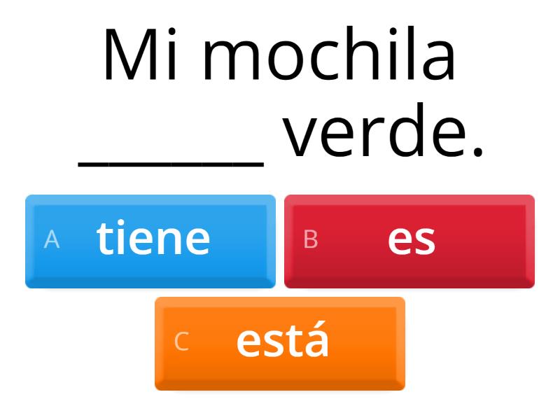 Ser/Tener/Estar - Quiz
