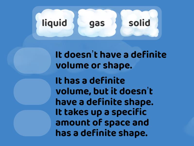 3 states of matter match - Match up