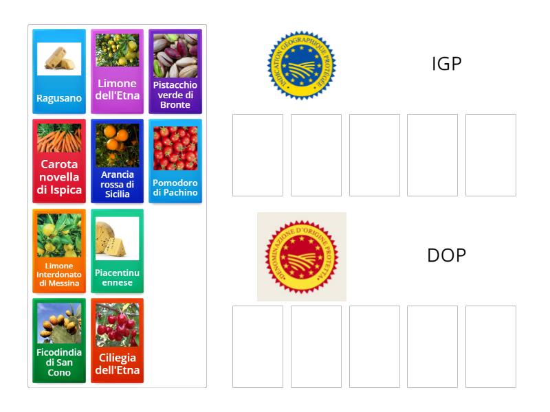 Prodotti DOP e IGP siciliani - Group sort