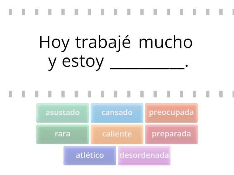 ADJETIVOS - ESTADOS DE ÁNIMO - Find the match