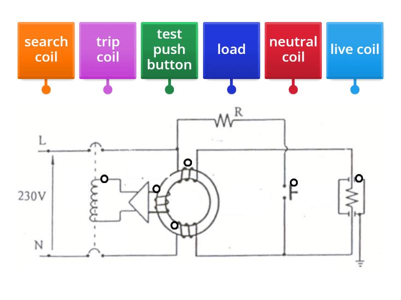 RCCB drawing - Labelled diagram