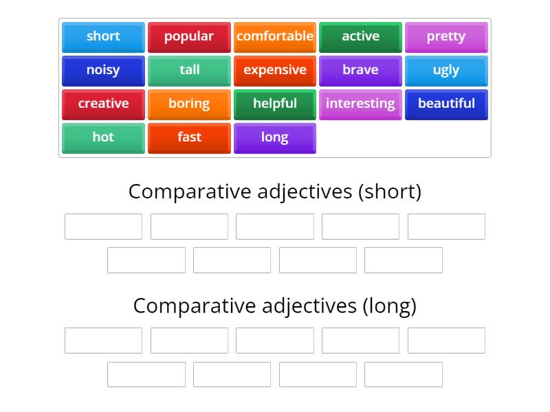 Comparative adjectives - Group sort