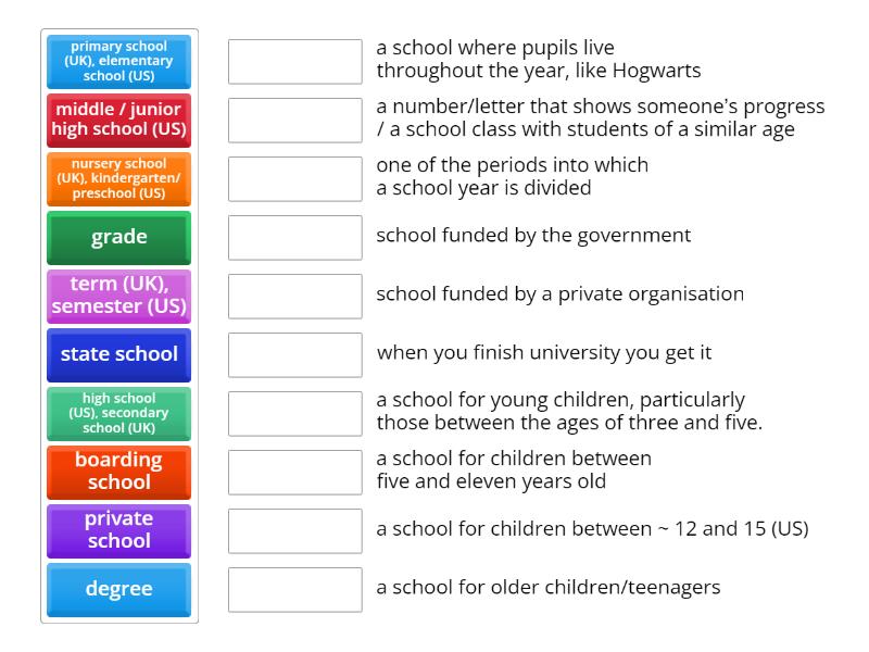 * Education (EF Inter 7A) - Match up