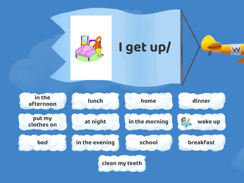 Daily routines Present Simple parts of the day - Find the match