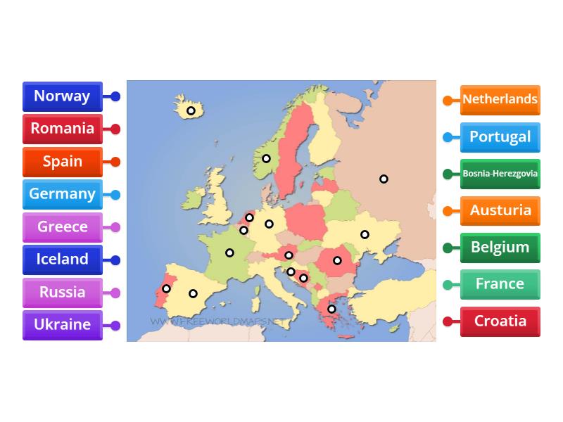 COUNTRIES - Labelled diagram