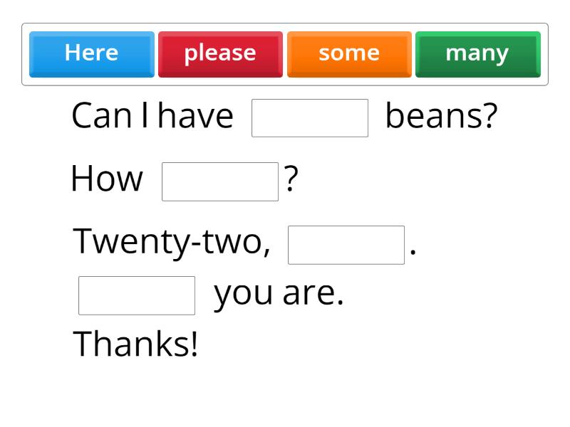 AS2 U8 (can I have some...) - Complete the sentence