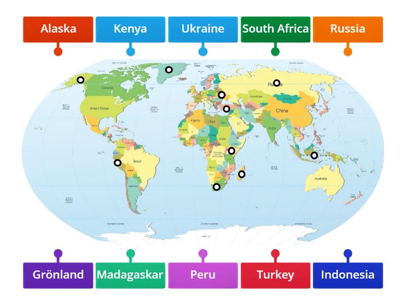 Find the countries - Labelled diagram