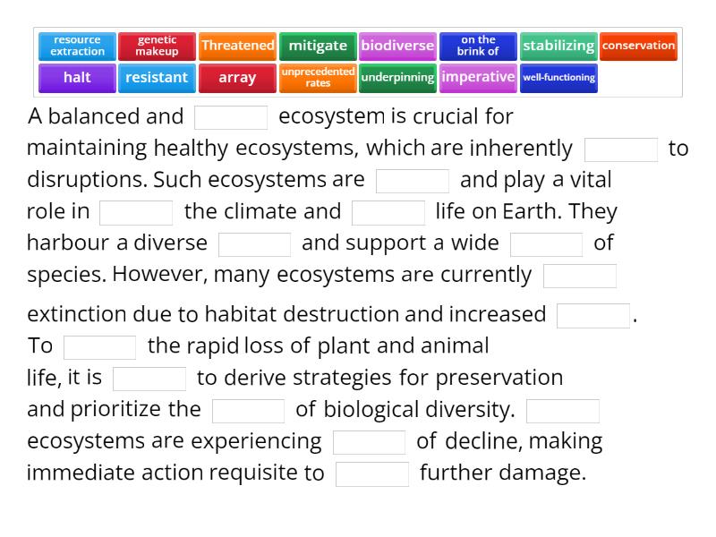 Environment, ex 2 - Complete the sentence