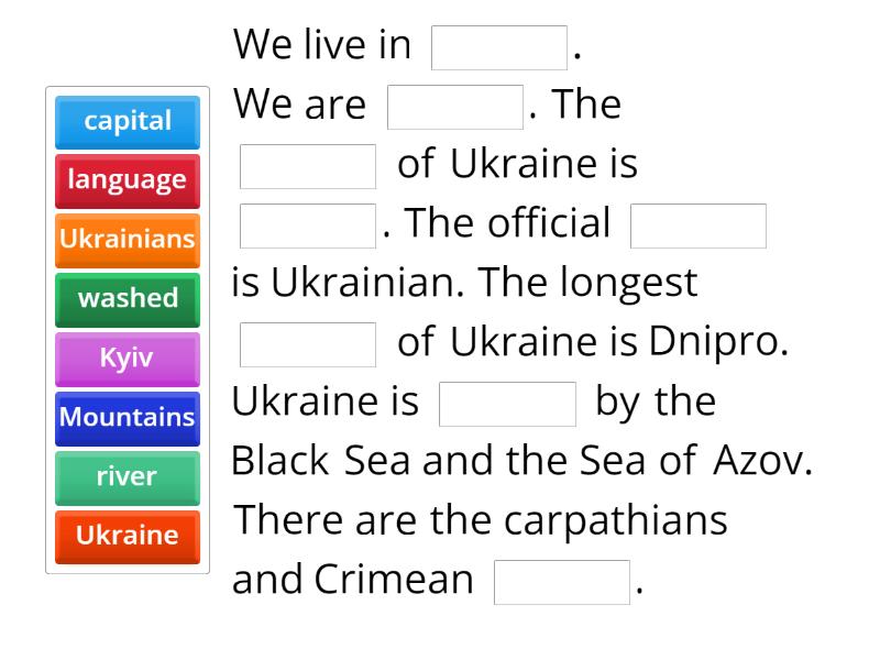 Ukraine - Complete the sentence