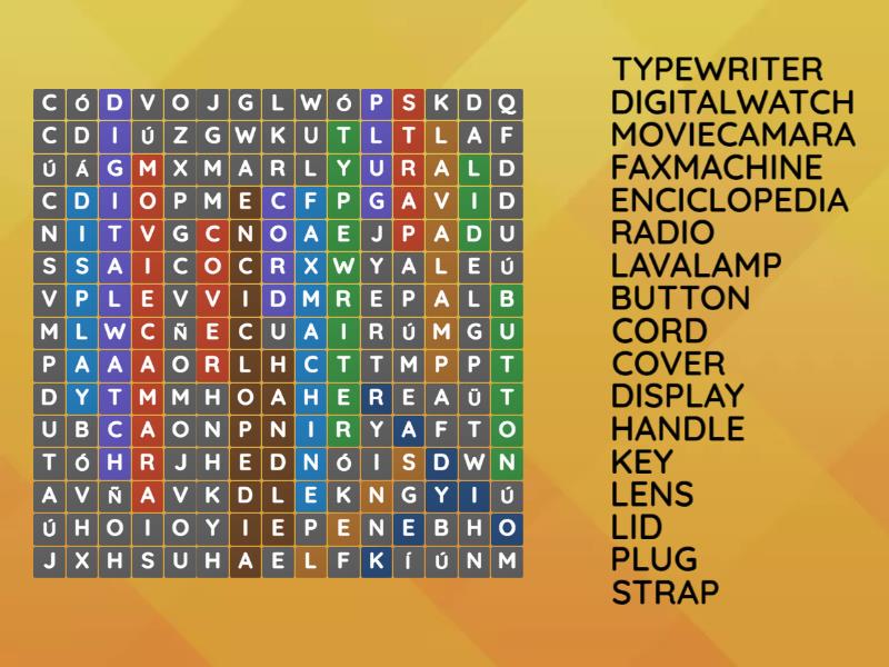 Parts of Objects - Wordsearch