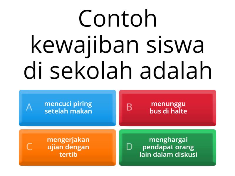 LATIHAN SOAL HAK KEWAJIBAN DAN TANGGUNG JAWAB - Cuestionario LATIHAN SOAL HAK KEWAJIBAN DAN TANGGUNG JAWAB - Cuestionario