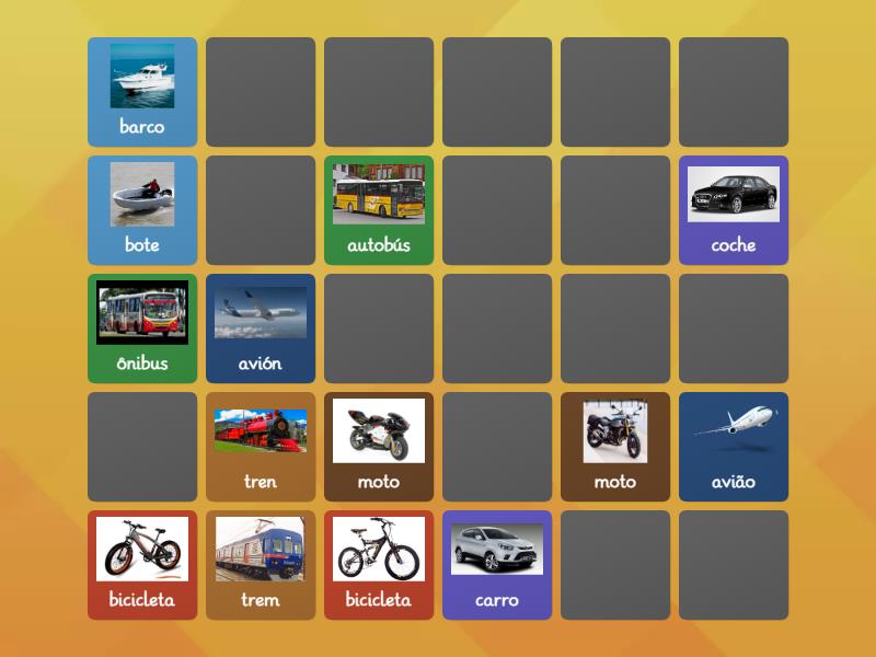 Medios de transporte - Matching pairs