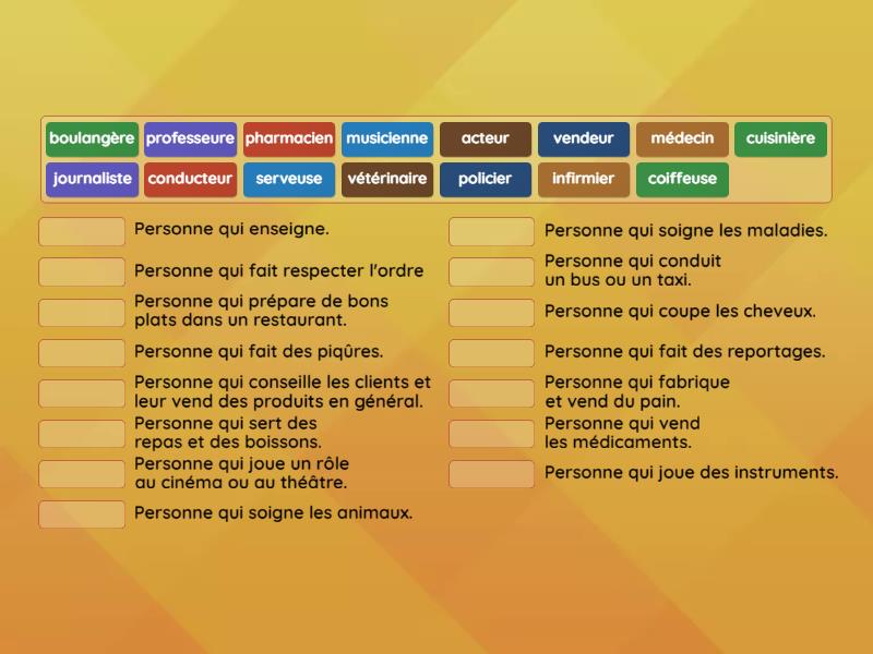 Les professions (II) - Une las parejas