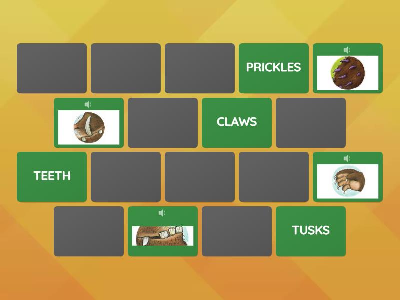 The Gruffalo: body parts - Matching pairs