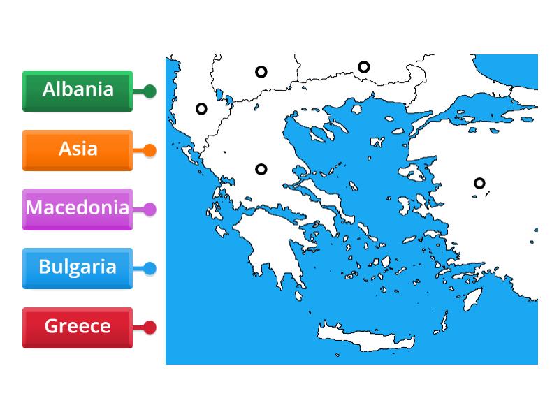Present day Greece - Labelled diagram
