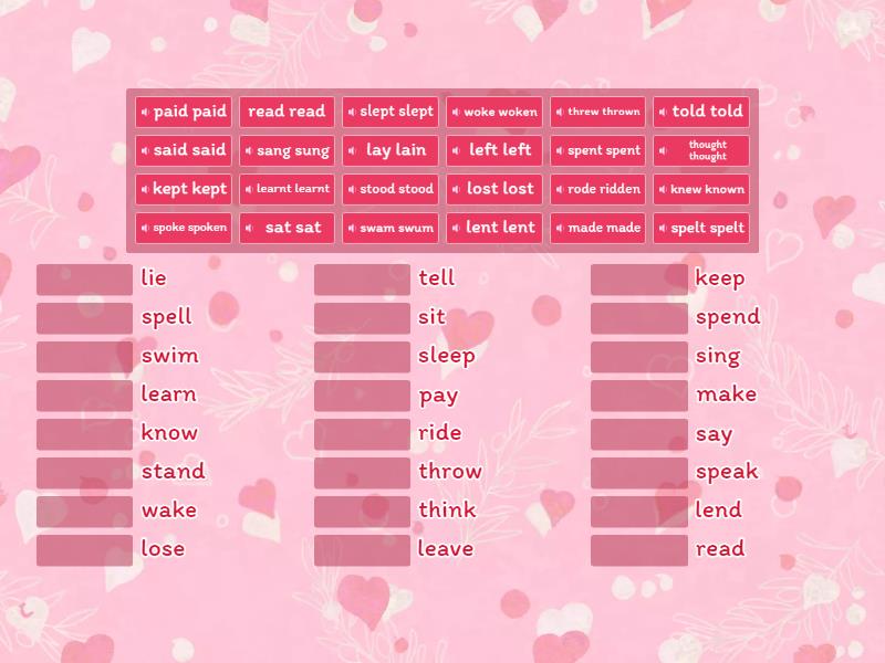 GG3 irregular verbs 2 - Match up