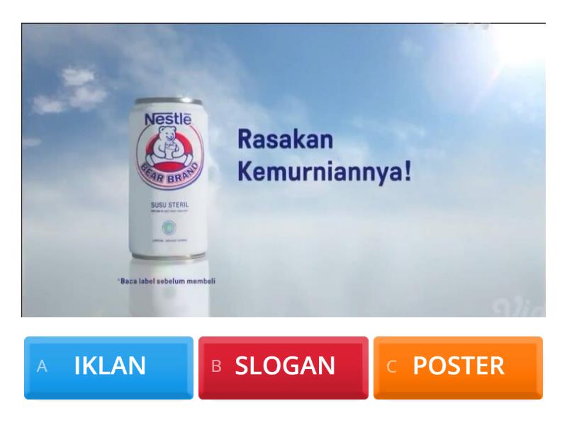 QUIZ IKLAN, SLOGAN DAN POSTER - اختبار تنافسي