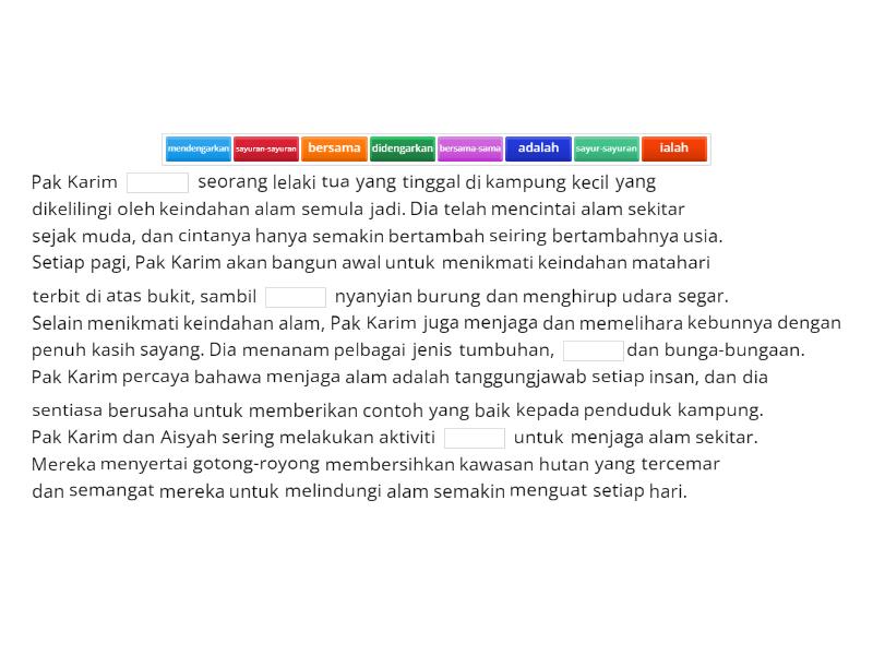 Saya Pak Karim - Complete the sentence