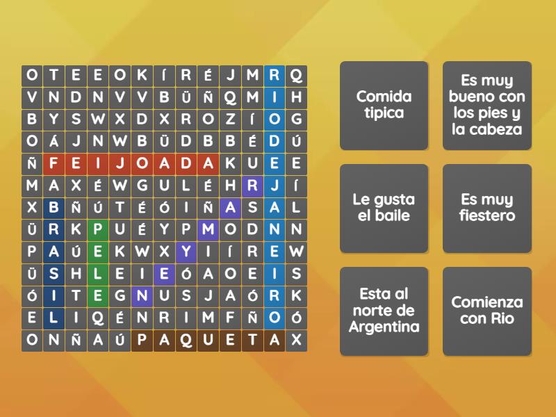 Sopa de letras de Brasil - Wordsearch