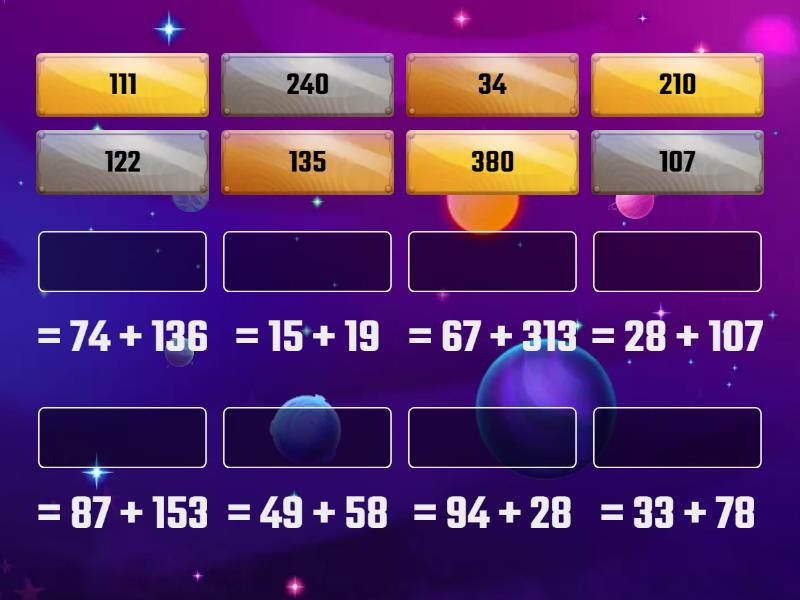 Addition within 1000 (with renaming) - Match up