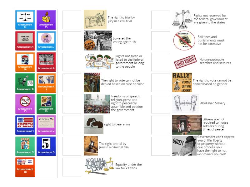 You've Got Rights: Bill of Rights - Match up