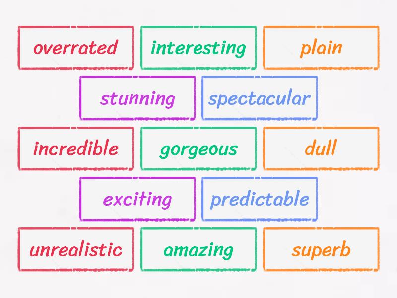 Adjectives to describe movies - Flip tiles