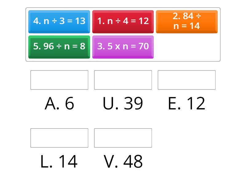 Math 3 Q3 W 9 Act 1. Find the missing value. - Match up